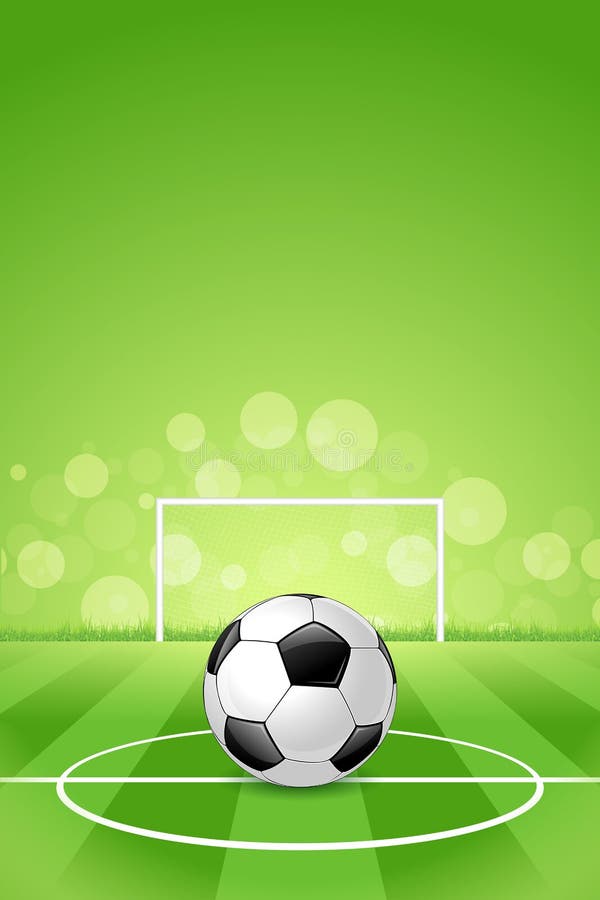 Ballon De Football Sur Le Fond Vert Illustration de Vecteur ...
