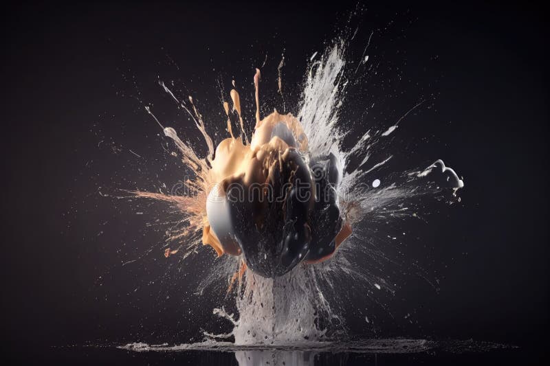 Ballon Filled of Water Exploding. Generative AI Stock Illustration ...