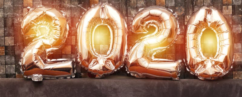 2020 Ballon Numbers Isolated with Light. Stock Photo - Image of light ...