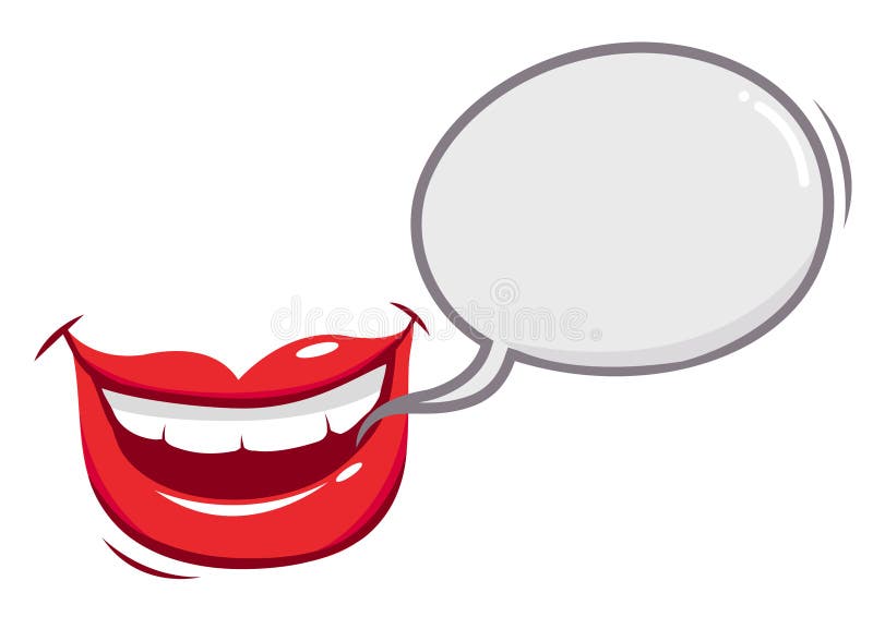 Ballon Parlant Heureux De La Parole De Bouche Illustration de Vecteur ...