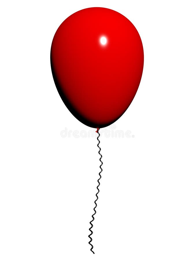 Ballon Rouge Sur Le Fond Blanc Illustration Stock - Illustration du ...