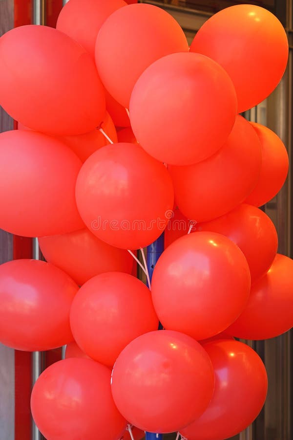 Bunch of Red Ballons on a Blue Sky Stock Image - Image of concept ...
