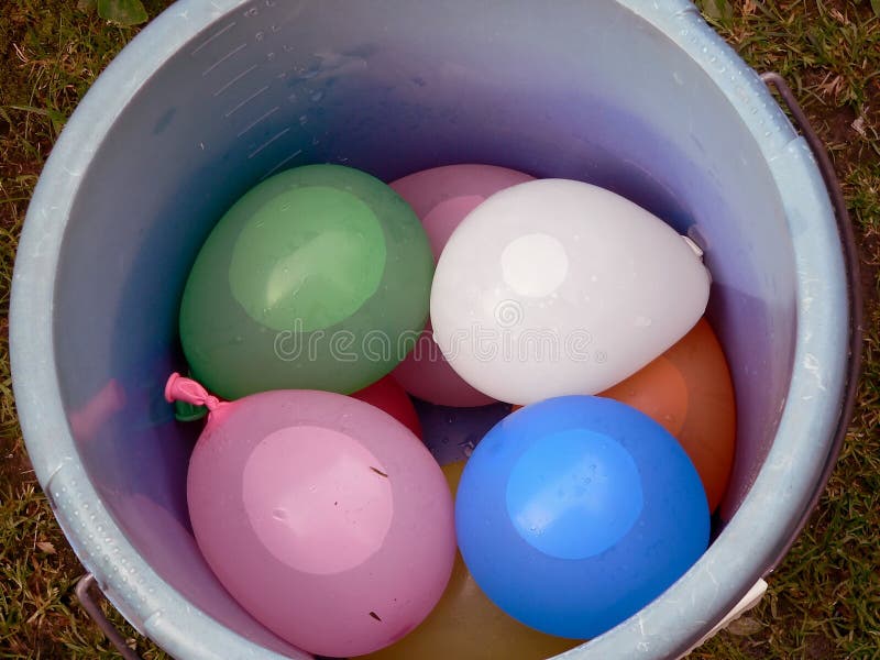 Ballons in Bucket stock image. Image of colorfull, color - 3810543