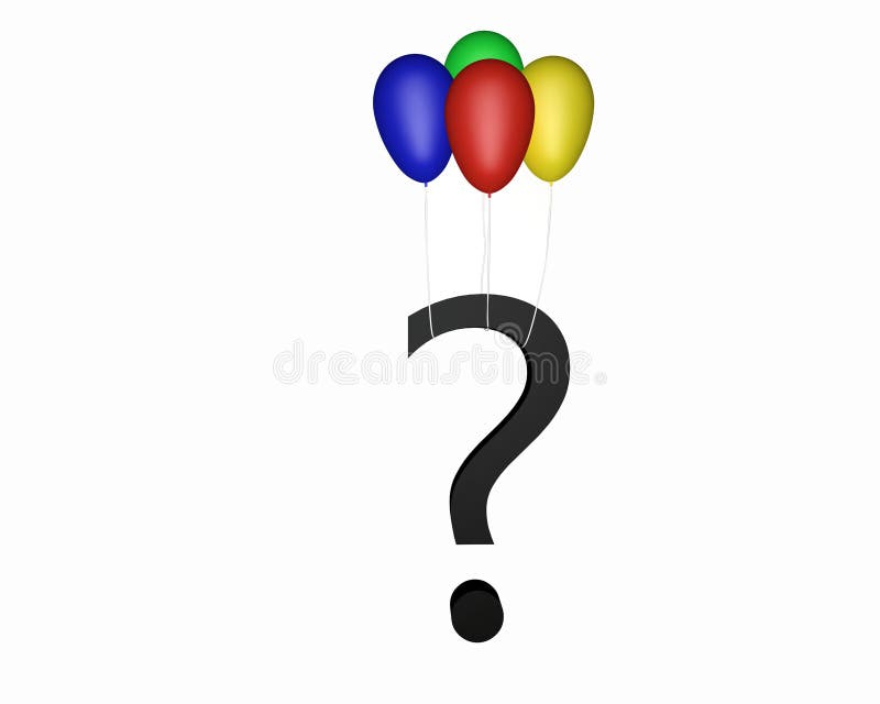 Ballons with Question Mark Concept 3d Illustration Stock Illustration ...