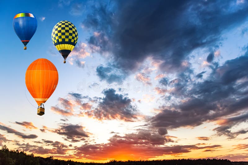 Balloon Against the Backdrop of Sky and Sunset Stock Photo - Image of ...