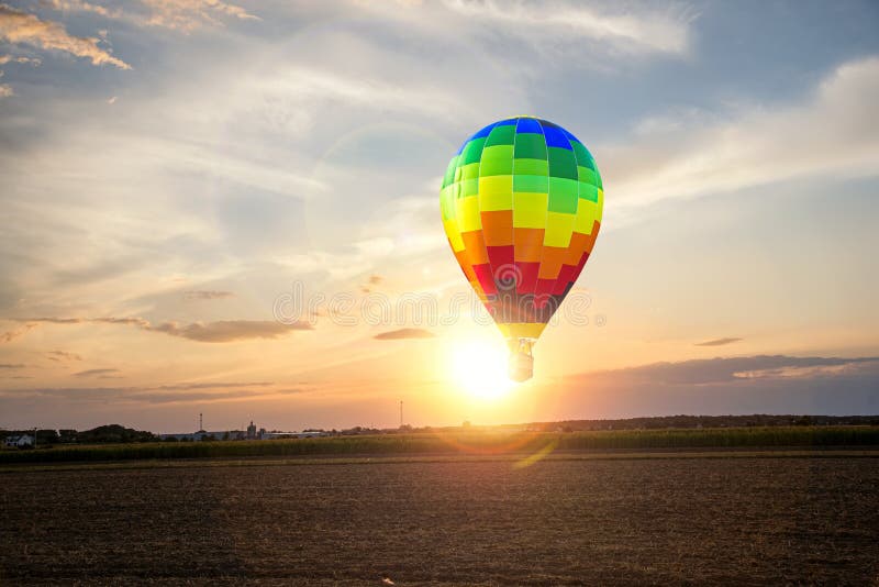 Balloon Against the Backdrop of Sky and Sunset, Stock Photo - Image of ...