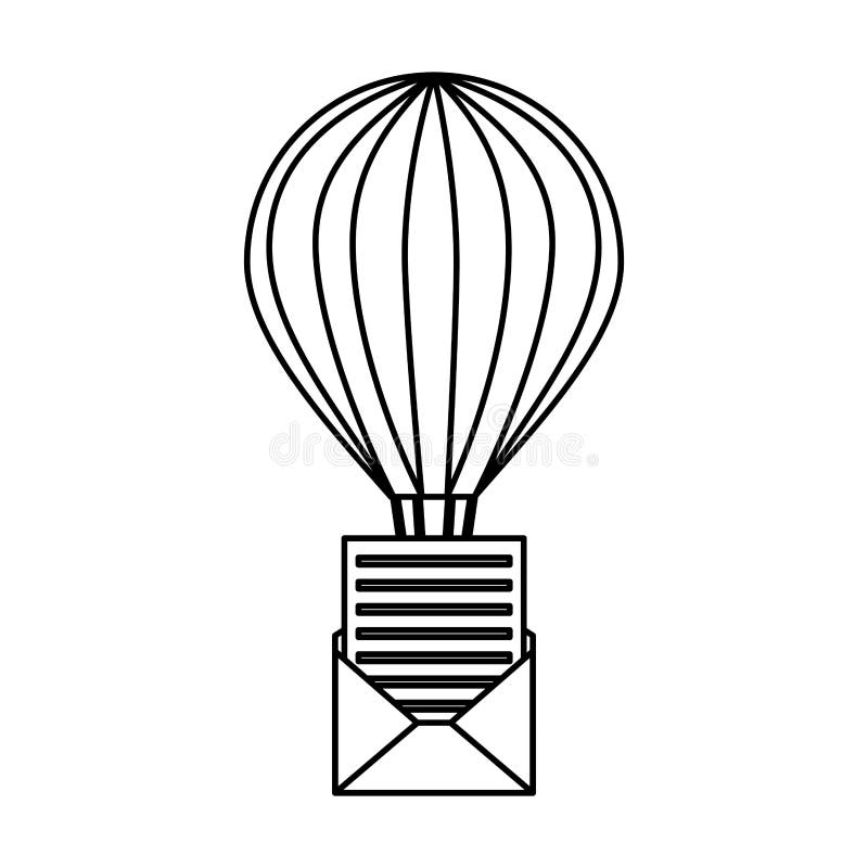 Balloon Air Hot with Envelope Stock Illustration - Illustration of ...