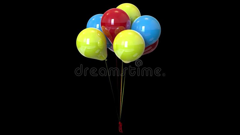 Balloon with Alpha Channel Included. 3d Animation Looped Stock Footage ...