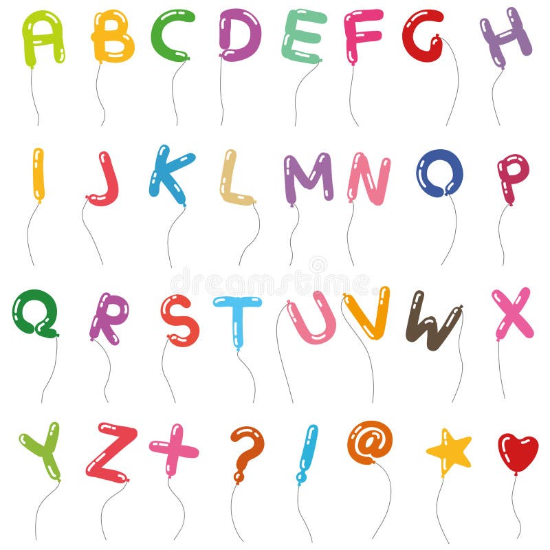 Balloon Alphabet Style Of Handwriting Stock Vector - Image: 40821655