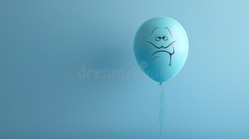 A Balloon with an Angry Face.AI Generated Image Stock Photo - Image of ...