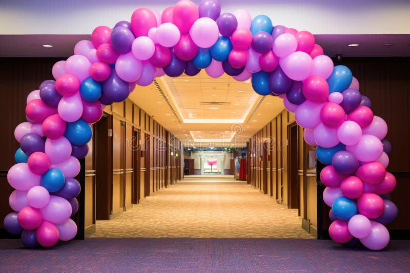 Balloon Archway at the Entrance of the Event Hall Stock Illustration ...