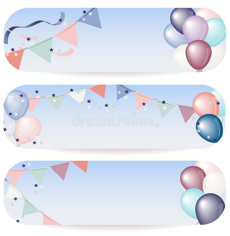 Balloon Banner Illustration Stock Vector - Illustration of group ...
