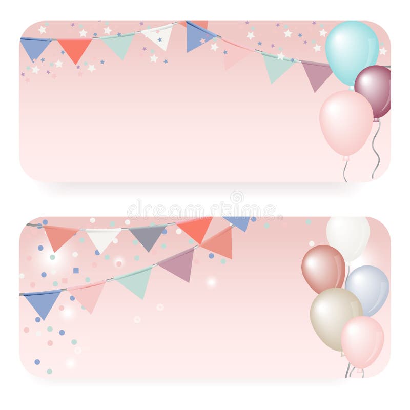 Balloon Banner Illustration Stock Vector - Illustration of card, gift ...