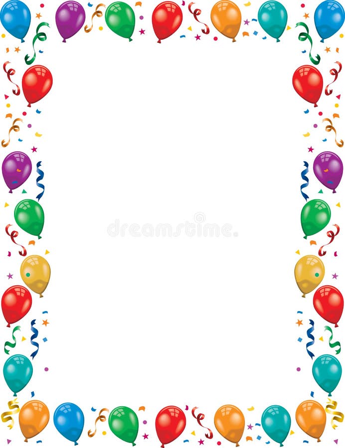 Balloon Border stock illustration. Illustration of card - 7616464