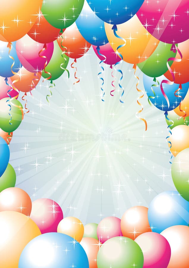 Balloon border with rays stock illustration. Illustration of border ...