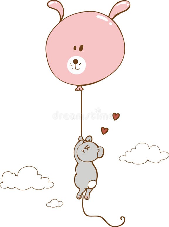 Balloon-bunny stock vector. Illustration of summer, clouds - 6210383