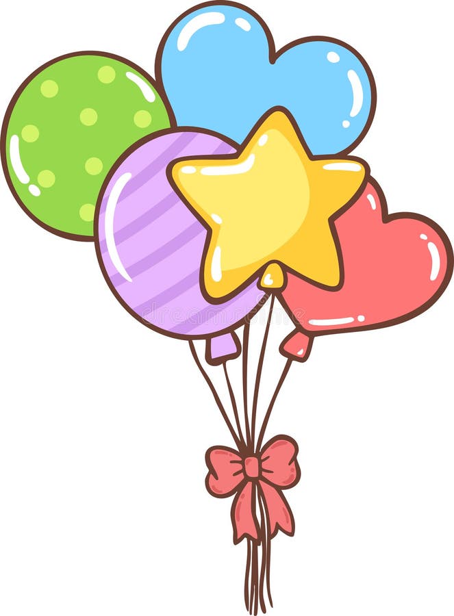 Balloon Cartoon Doodle Hand Drawn Stock Vector - Illustration of ...
