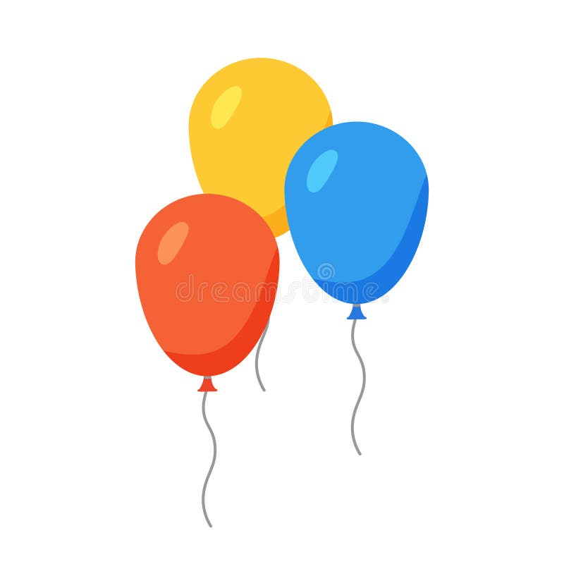 Balloon Cartoon Vector Set, Flat Simple Illustration Stock Vector ...