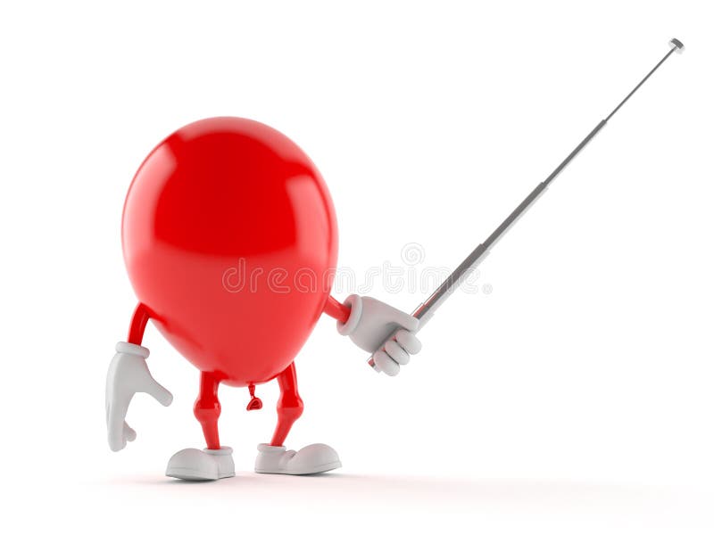 Balloon Character Holding Pointer Stick Stock Illustration ...