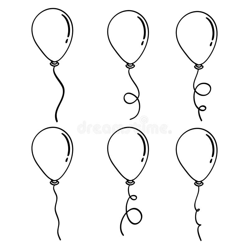 Balloon doodle Hand drawn stock vector. Illustration of graphic - 254686679