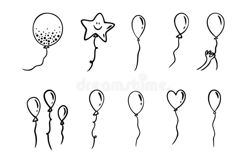 Balloon Doodle Vector Icon. Doodle Set Element Stock Vector ...