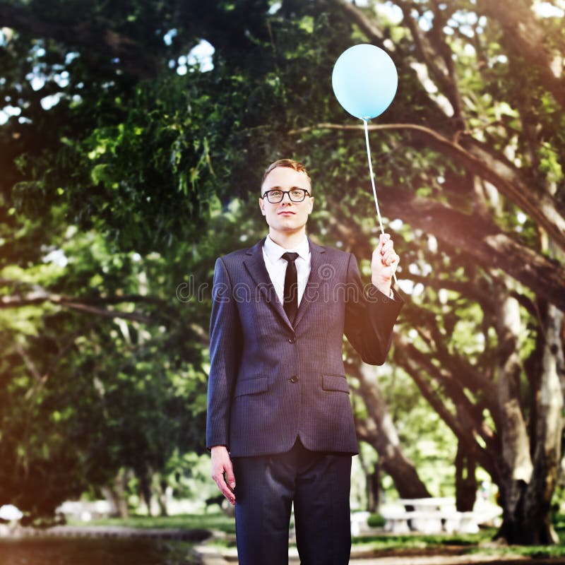 Balloon Executive Flying Success Business Rise Start Concept Stock ...