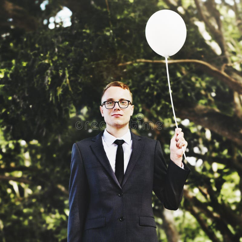 Balloon Executive Flying Success Business Rise Start Concept Stock ...