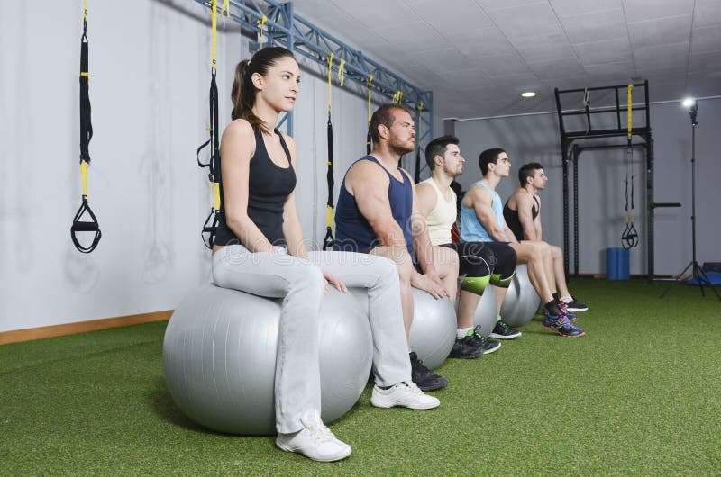 Balloon Exercises at Crossfit Room Stock Photo - Image of muscles ...