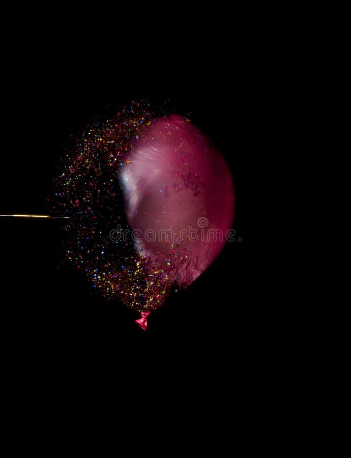 A Balloon Exploding after Being Pierced by a Dart. Stock Image - Image ...