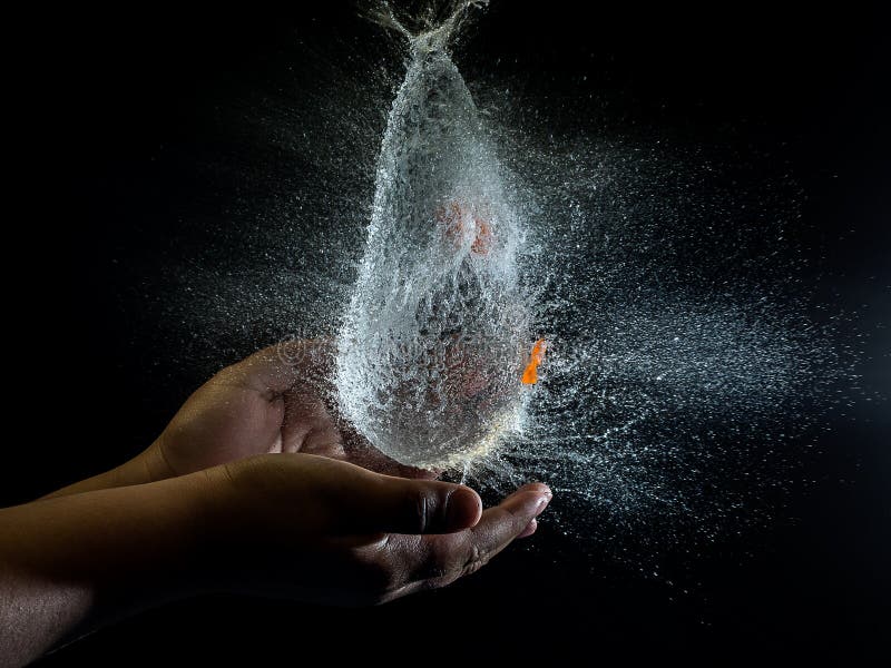 Balloon Explosion Filled with Water Stock Photo - Image of energy ...