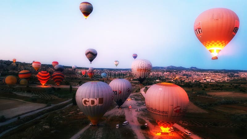 Balloon flight editorial photography. Image of landscape - 100982832