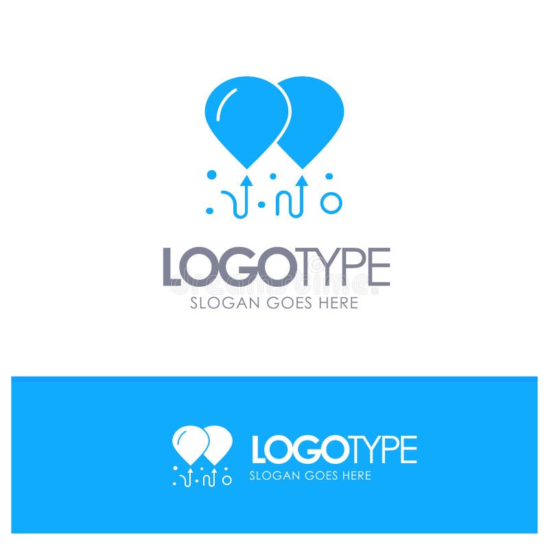 Balloon, Fly, Motivation Blue Solid Logo with Place for Tagline Stock ...