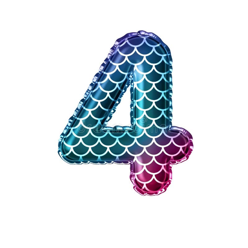 Balloon Foil Number Zero Mermaid Scale Stock Illustration ...
