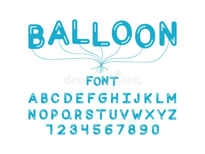 Balloon Font. Vector Alphabet Stock Vector - Illustration of playful ...