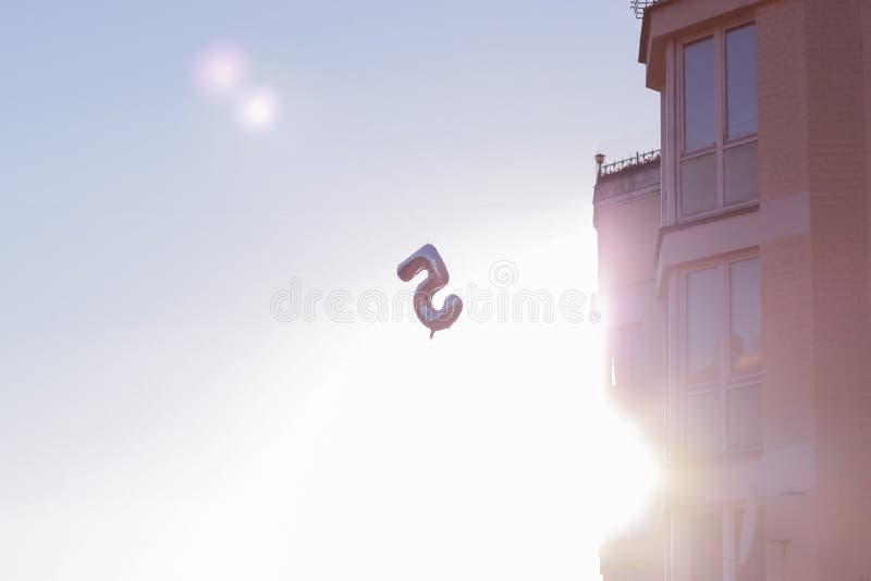 A Balloon in the Form of the Number 5 Flies into the Sky Stock Image ...
