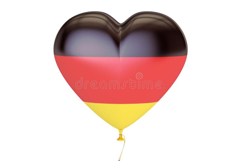 Balloon with Germany Flag in the Shape of Heart, 3D Rendering Stock ...
