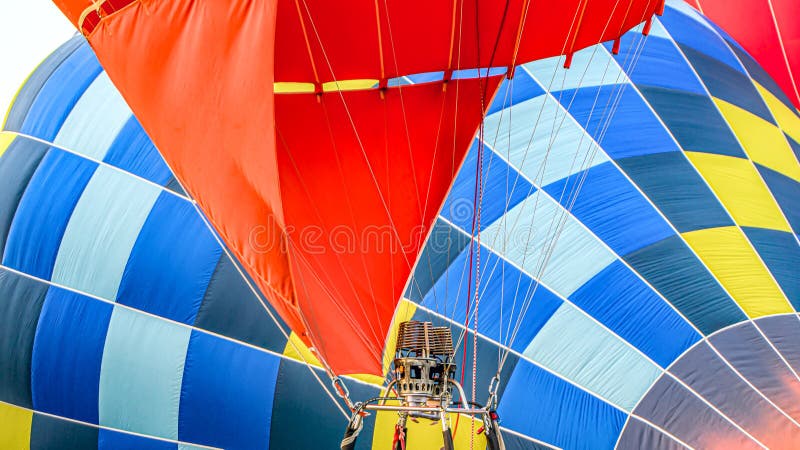 Hot Air Balloon Getting Inflated Stock Image - Image of frame ...