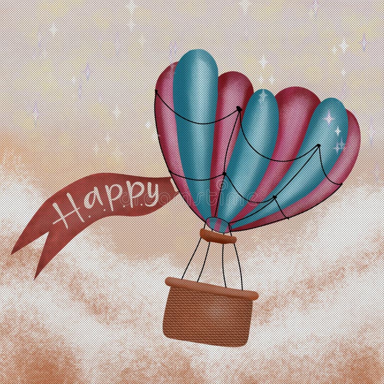 A Balloon with Happy Note on it Stock Illustration - Illustration of ...