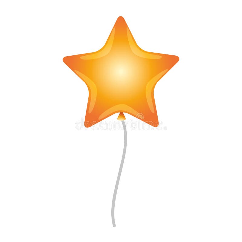 Star Shape Balloon Party Cartoon Isolated Vector Illustration Stock ...