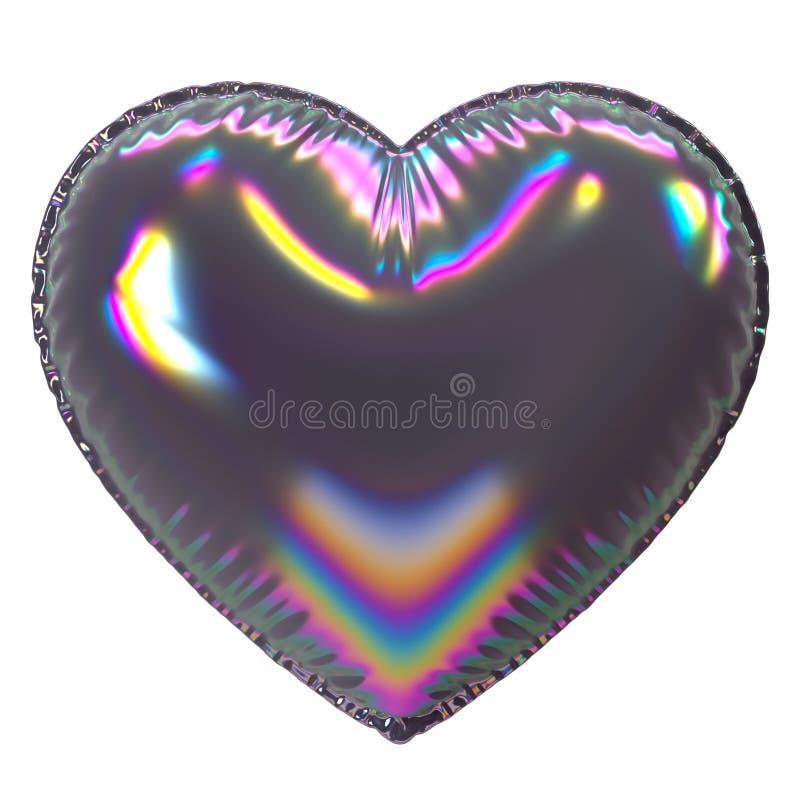 Balloon Holographic 3D Heart Stock Illustration - Illustration of heart ...