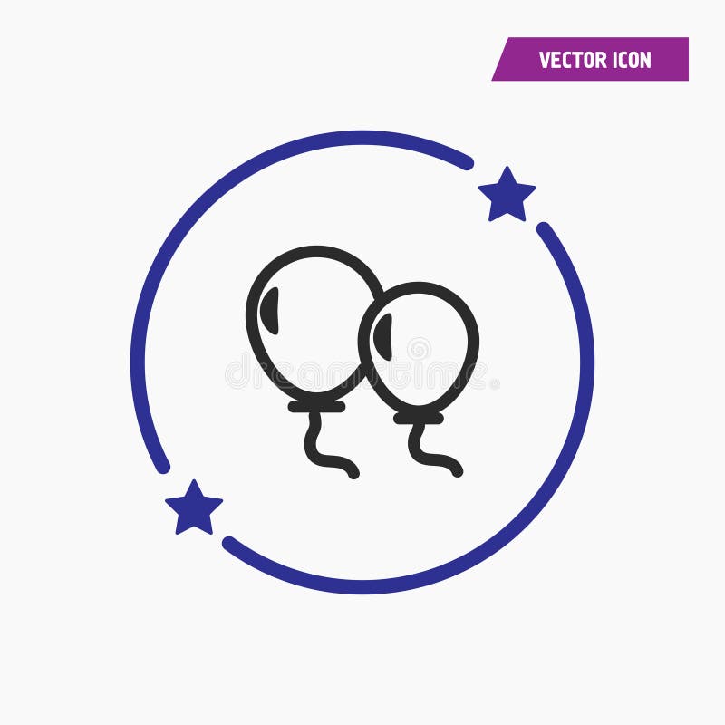 A Pair of Balloon Icon in Purple Circle. Stock Vector - Illustration of ...