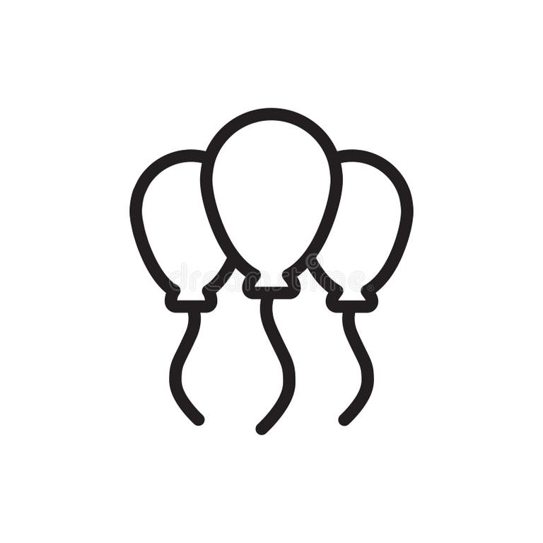 Balloon Icon Outline Vector for Web Ui Stock Vector - Illustration of ...