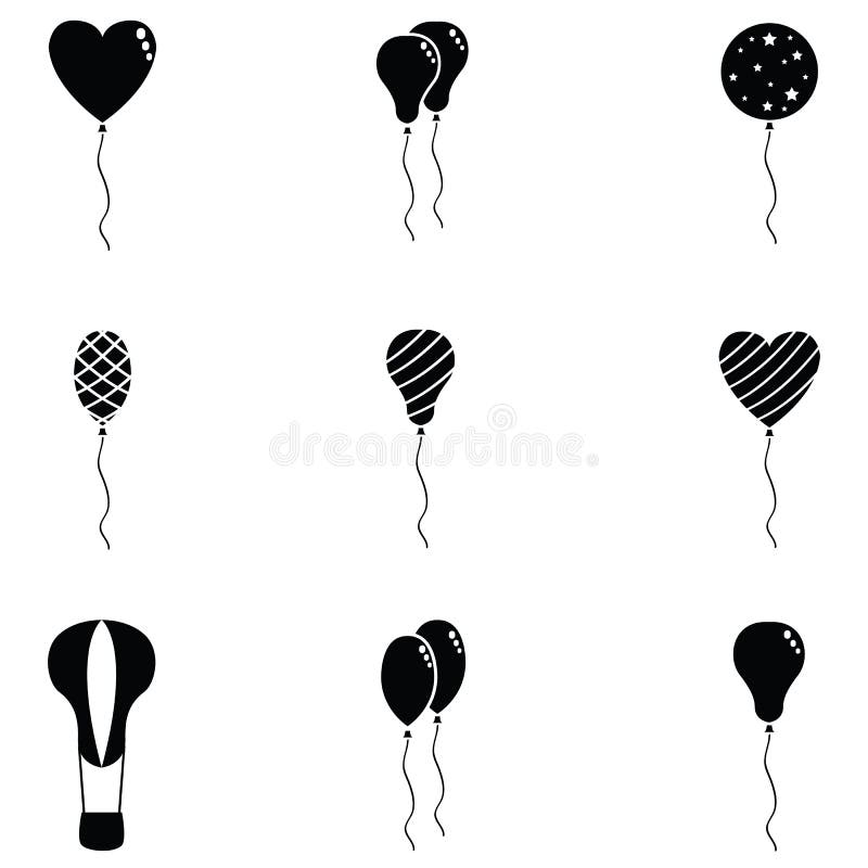 Balloon icon set stock vector. Illustration of design - 107346621