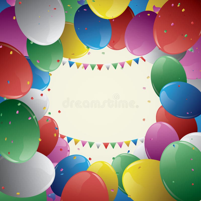Balloon Layout with Copy Space. Vector Illustration Decorative Design ...