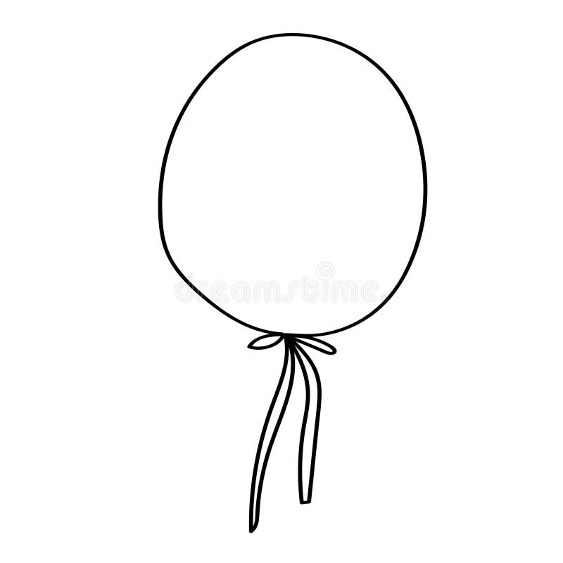 Balloon Line Drawing. Doodle Vector Illustration Stock Vector ...