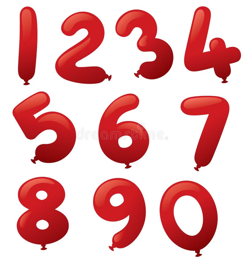 Balloon Numbers stock illustration. Illustration of font - 45747742