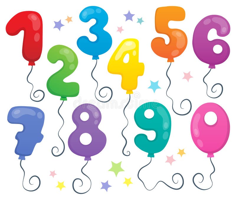 Balloon Numbers Theme Set 2 Stock Vector - Illustration of mathematics ...