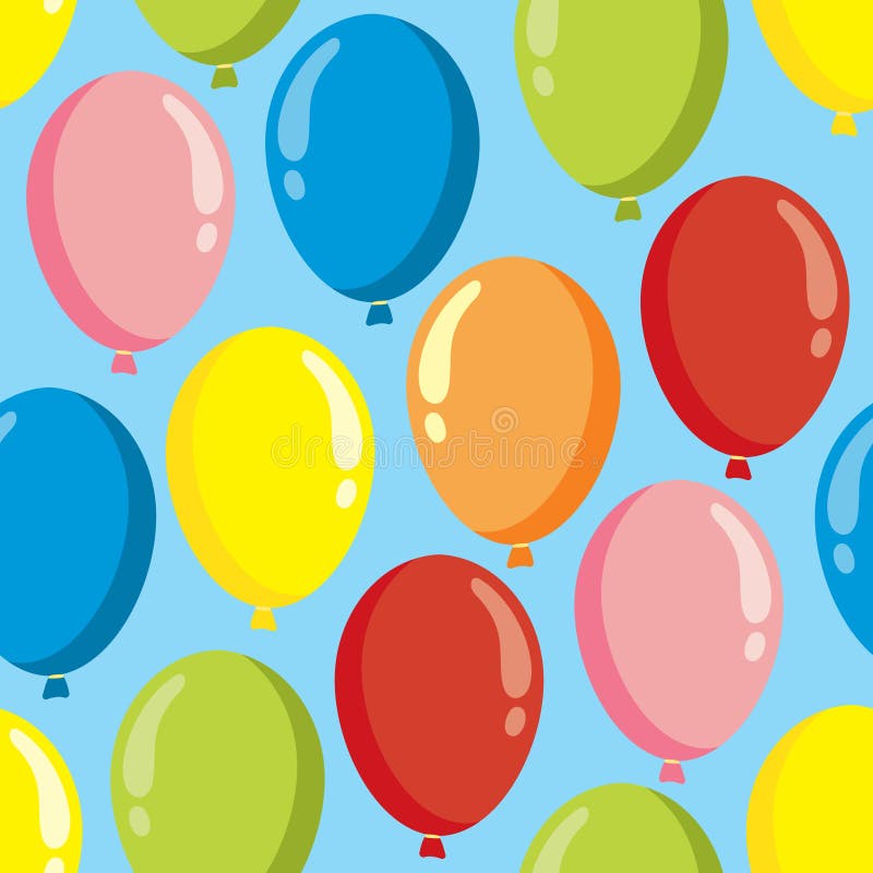 Cute Balloon Cartoon with Love Seamless Pattern Design Stock Vector ...