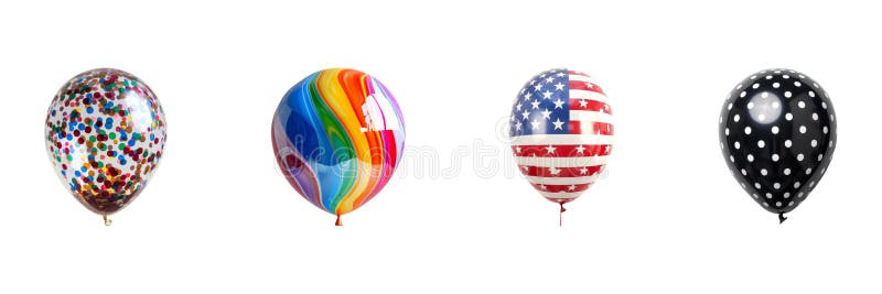 Balloon Patterned Collection Isolated on Transparent Background Stock ...