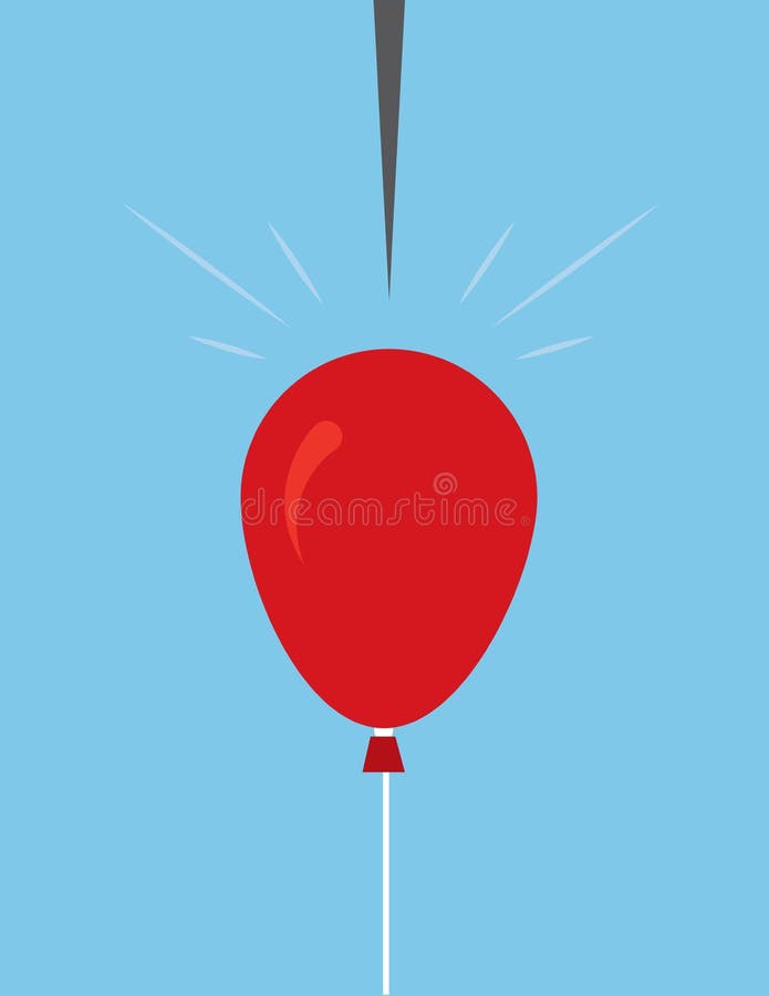 Balloon Pin about To Pop stock vector. Illustration of round - 41072004